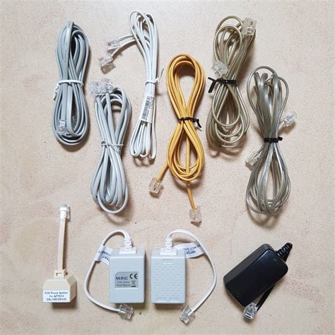 [assorted Cables And Adapters] Ethernet Cat 5e Network Patch Cords Rj45 Landline Telephone