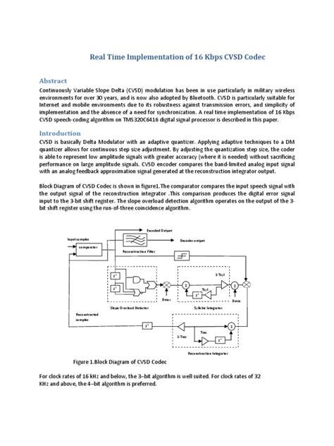 Fixed Pt Cvsd Implementation Download Free Pdf Signal To Noise
