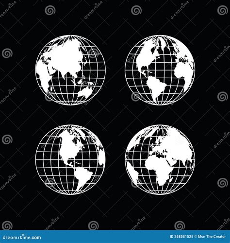 Earth Geographical Globes In Different Positions Vector Illustration CartoonDealer Com 77765272