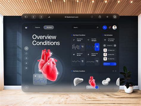 Medizinisch Apple Vision Pro Spatial Healthcare Dashboard Ui By