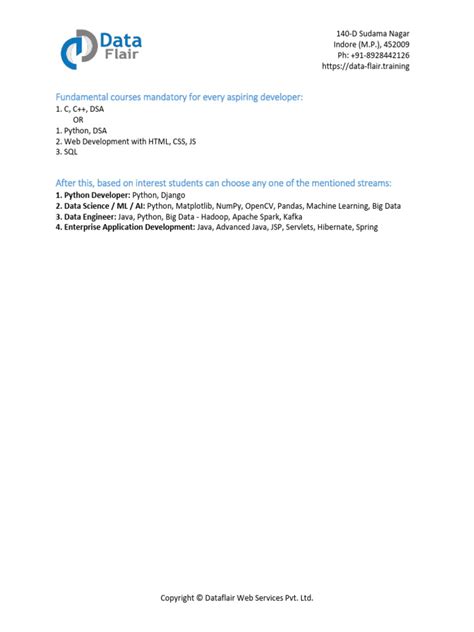 Dataflair Year Wise Courses Pdf Apache Spark Java Programming Language