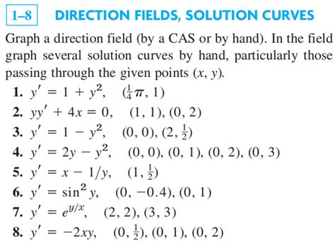 Solved DIRECTION FIELDS SOLUTION CURVES Graph A Direction Chegg Com