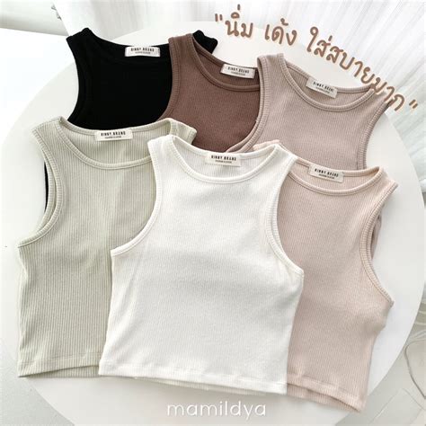 เด้ง นิ่ม💥ใส่สบายสุด เสื้อกล้ามแขนกุดทรงครอป งานดีมากมาก Y1 3 Rinny Very Soft Shopee Thailand