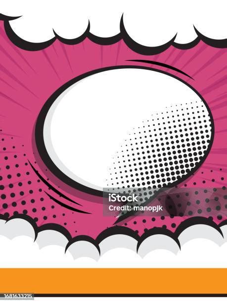 추상적인 세로 만화책 빈 말풍선 하프톤 점선 배경이 있는 팝 아트 만화 표지 결투에 대한 스톡 벡터 아트 및 기타 이미지 결투 광선 구름 Istock