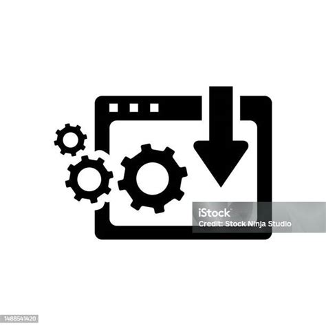 랜딩 페이지 최적화 플랫 블랙 아이콘은 흰색 배경 벡터 일러스트레이션에 격리 Seo 아이콘 가상현실에 대한 스톡 벡터 아트 및 기타 이미지 Istock