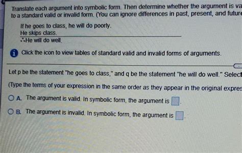 Solved Translate Each Argument Into Symbolic Form Then