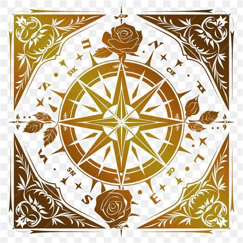 Premium Psd Nautical Compass Rose Cnc Art With Rose Pattern And