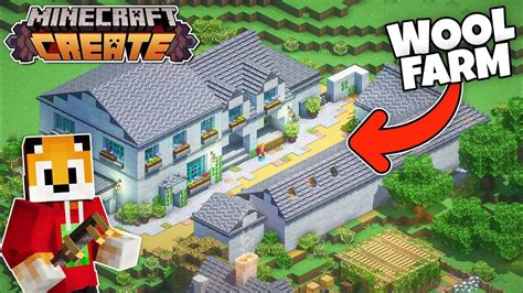 I Built A Fully Automatic Wool Farm In Minecraft Create Mod Youtube
