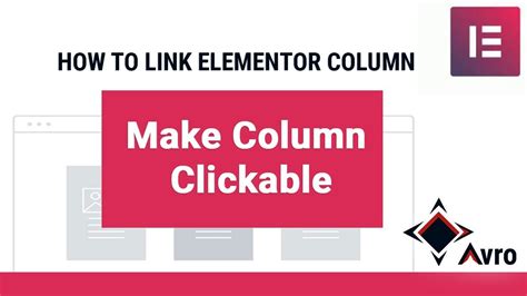 Link Column In Elementor Make Elementor Column Clickable Elementor Tutorial Avro Youtube