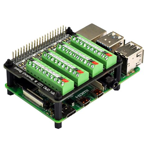 Hcdc Rpi Gpio Status Led And Terminal Block Breakout Board Hat For