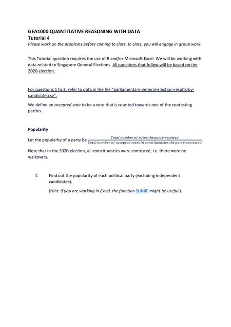 tutorial 4 solution lecture notes 4 gea1000 quantitative reasoning