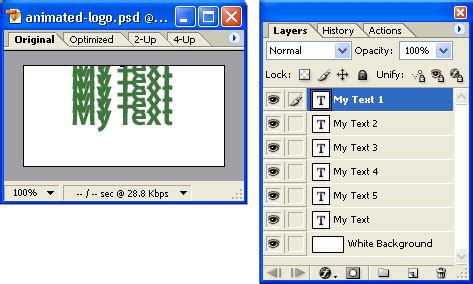 Adobe ImageReady Animation Creating Layers