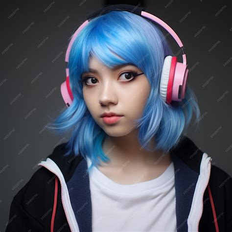 Premium Ai Image Anime Girl With Headphones