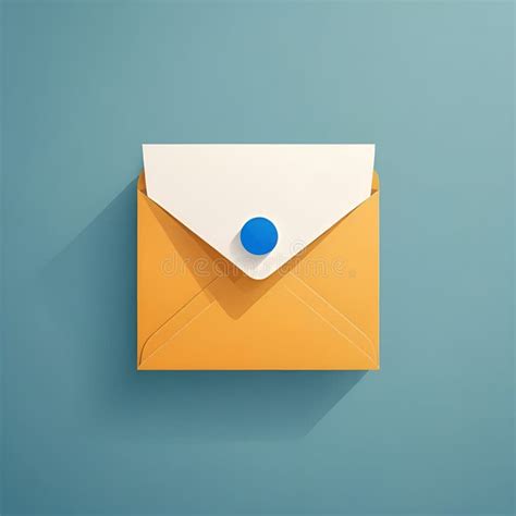 Flat Line Icon Of An Envelope With Notification Dot Minimalist Communication Symbol Stock