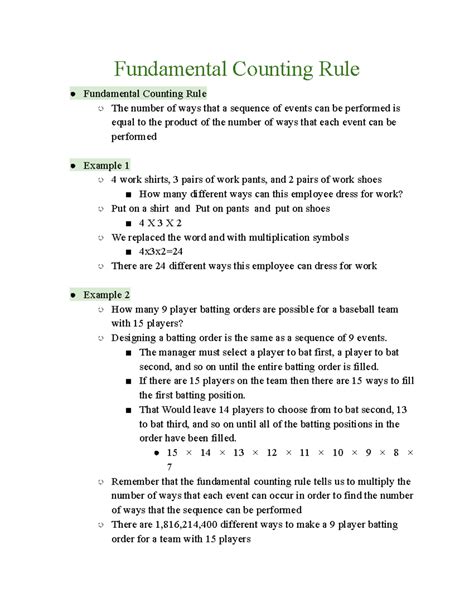 Fundamental Counting Rule The Manager Must Select A Player To Bat