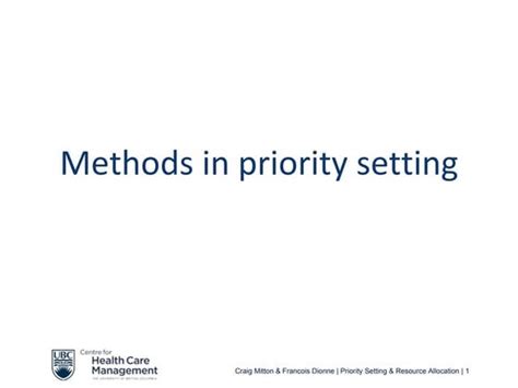 Priority Setting Presentation Freiburg Ppt