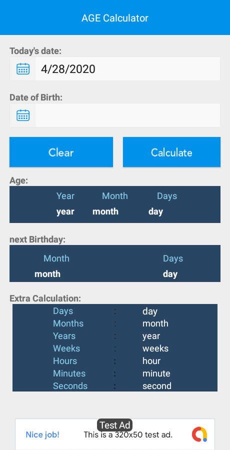 Age Calculator Android Source Cod By VMCodes Codester