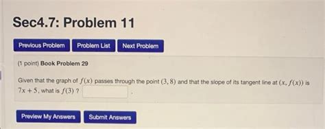Solved Given That The Graph Of F X Passes Through The Point