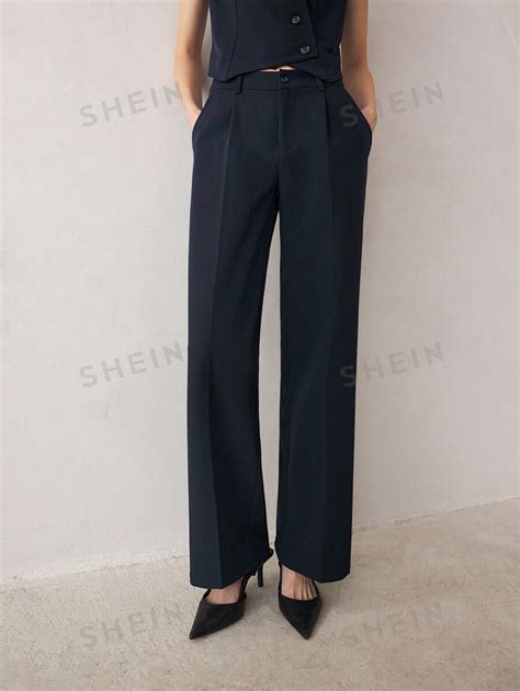 Shein Bizwear Womens Blue Retro Suit Set For Business Work Fall Women