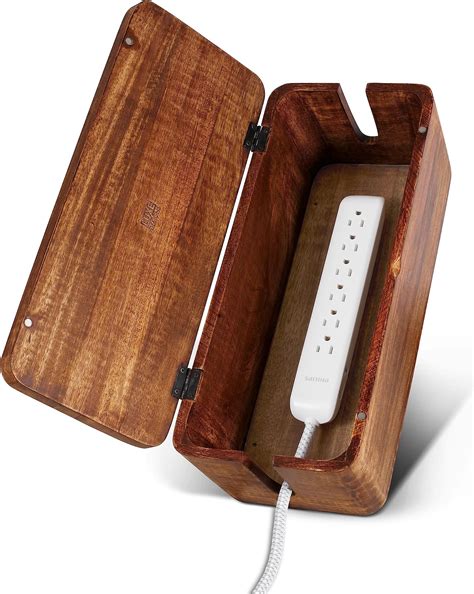 Extra Large Cable Management Box Wood Cord Hider Box