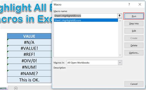 Highlight All Errors Using Macros Myexcelonline