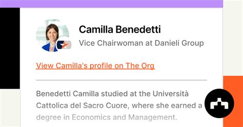 Camilla Benedetti Vice Chairwoman At Danieli Group The Org