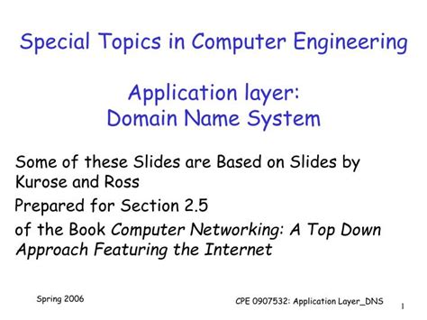 Ppt Special Topics In Computer Engineering Application Layer Domain