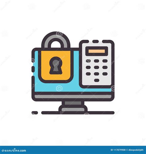authorization login with password vector color icon stock vector