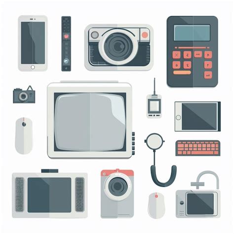 Premium Vector A Collection Of Electronic Devices Including One That