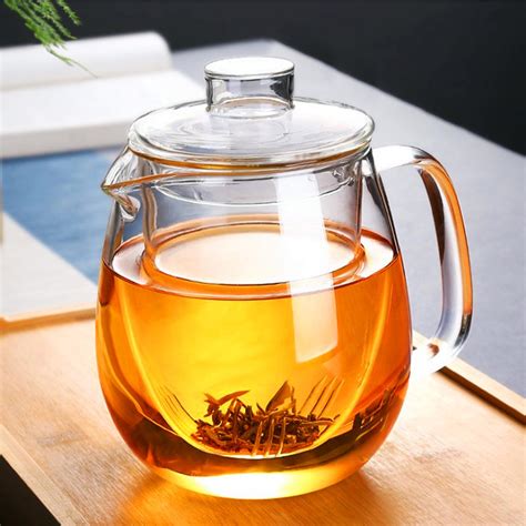 Glass Tea Pot With Infuser High Borosilicate Heat Resistant Kettle