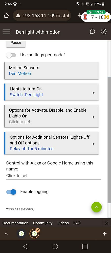 One Instance Of Motion Lighting Working Erratically Apps Hubitat