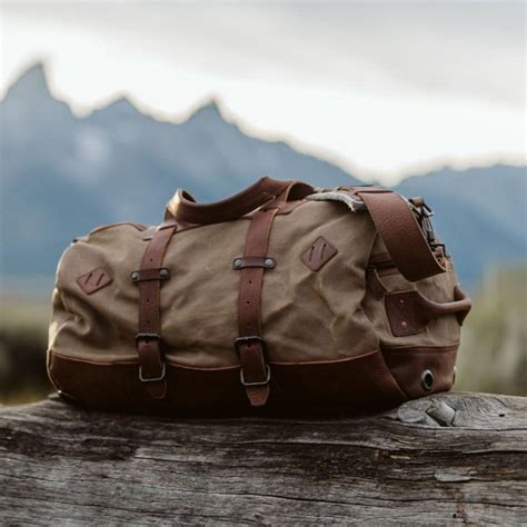 Vintage Travel Bag Leather And Canvas Buffalo Jackson