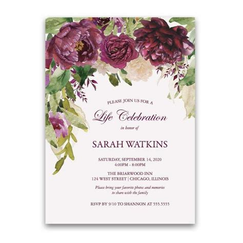 Life Celebration Invitation Wording Examples Online Celebrating Of