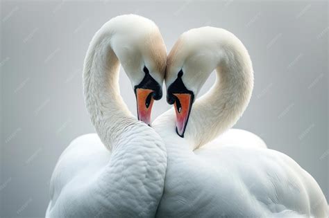 Un Abrazo Sereno Entre Dos Cisnes Enamorados Una Elegante Muestra De