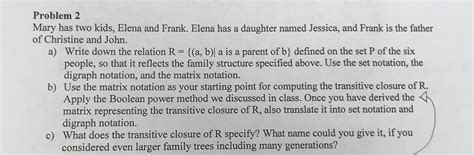 Solved Discrete Mathematics Set Digraph And Matrix