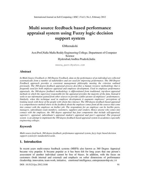 Multi Source Feedback Based Performance Appraisal System Using Fuzzy Logic Decision Support
