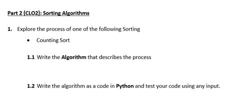 Solved Part 2 Clo2 Sorting Algorithms 1 Explore The