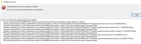 Installing Software Has Encountered A Problem Knime Analytics