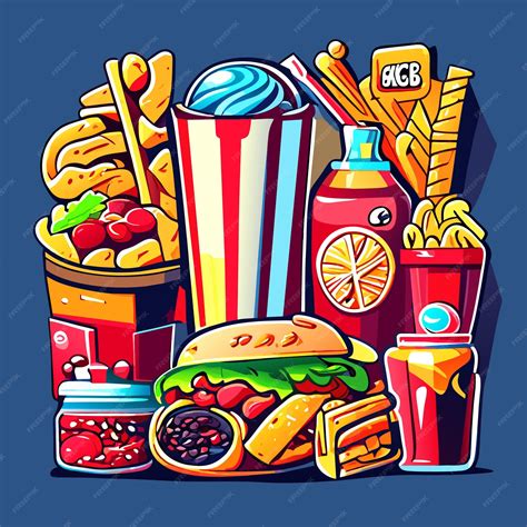 Premium Vector Collection Of Set Unhealthy Junk Food Or Fast Food