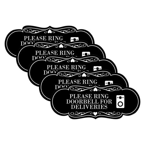 Signs Bylita Designer Please Ring Doorbell For Deliveries Sign Black