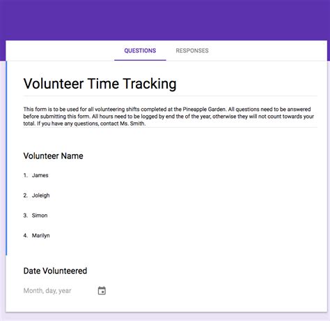 Use Google Forms And Spreadsheets To Track Volunteer Time Track It Forward
