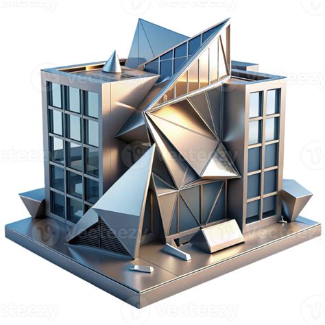 Impressive Rustic Deconstructivist Office Building Fragmented Shapes Sharp Angles Metallic