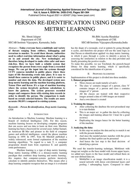 Pdf Person Re Identification Using Deep Metric Learning