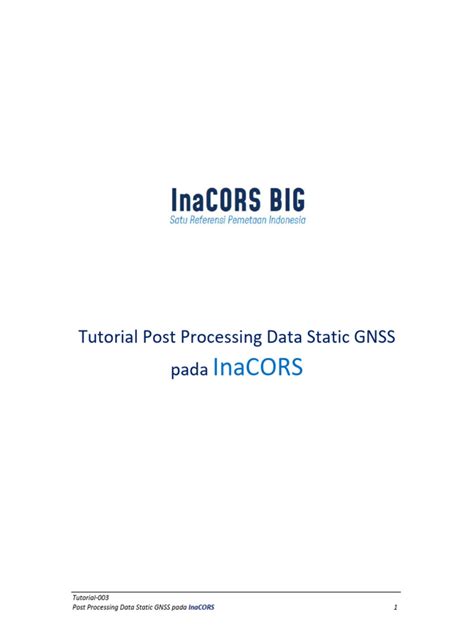 Tutorial Post Processing Data Static Gnss Pada Inacors Pdf