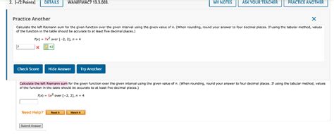 Solved Calculate The Left Riemann Sum For The Given Function