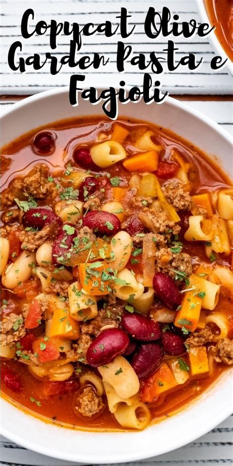 Olive Gardens Recipe For Pasta Fagioli At Linda Redmon Blog