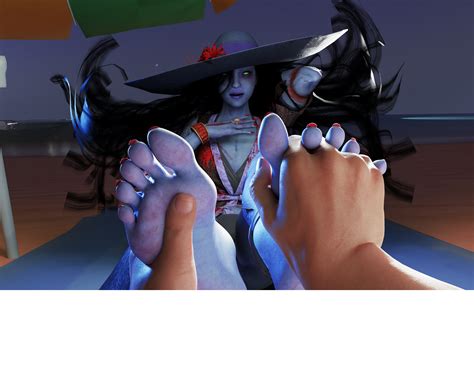 Rule 34 1girls 3d Asagamiyo Barefoot Beach Black Hair Blue Skin Dbd