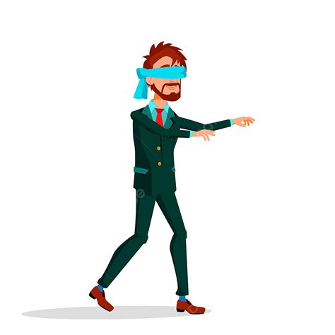 Outstretched Arms Clipart Vector Blindfolded Manager Walks Forward With Arms Outstretched