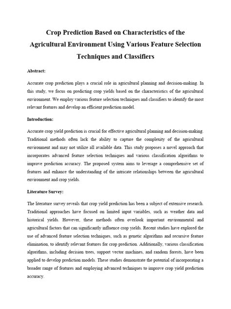 Crop 4679 Stics Of The Agricultural Environment Using Various Feature