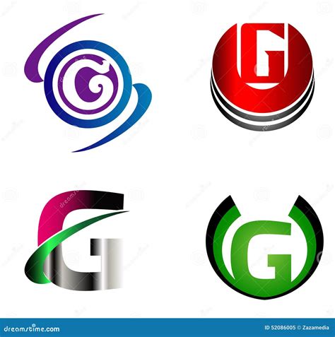 Letter G Logo Template Design Vector Set Stock Illustration
